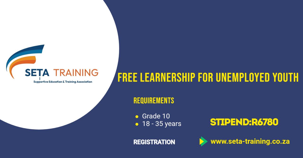 Free Learnership for Unemployed Youth with stipend of R6780